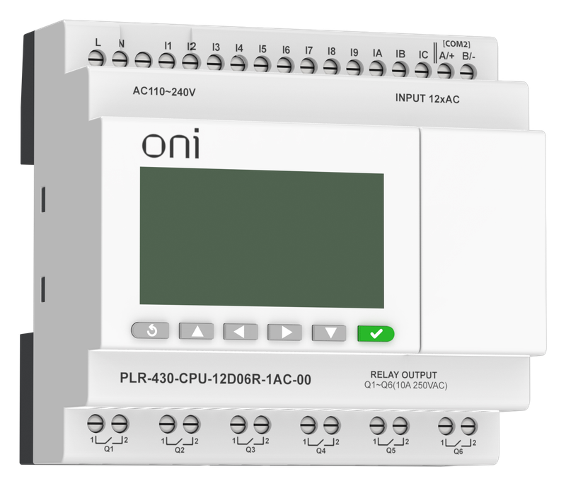 Модуль ЦПУ ПЛК-430 12DI/6RO 230VAC RS485 Modbus с экраном ONI - купить ...