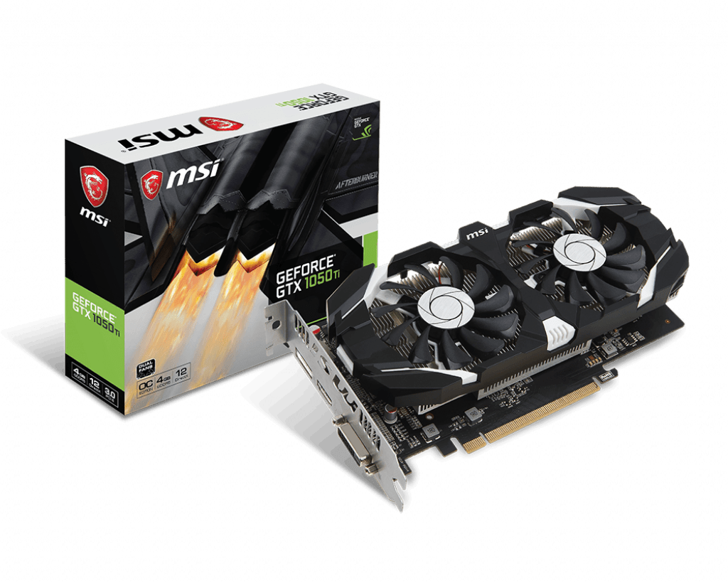 Видеокарта MSI GeForce GTX1050Ti, 4Gb GDDR5 128bit 1xDVI-D 1xHDMI 1xDP ...