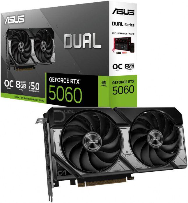 Видеокарта ASUS DUAL-RTX5060-O8G, 8Gb GDDR7 OC Edition, 128bit, HDMI ...