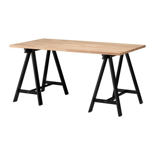 Стол письменный ГЕРТОН/ОДВАЛЬД бук черный 155x75 см ИКЕА, IKEA
