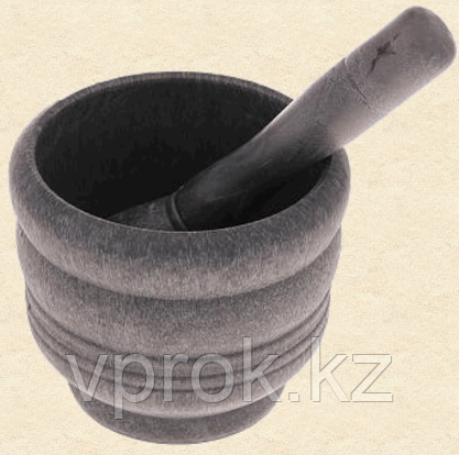 Ступка с пестиком, пластиковая, серая (id 44991278)