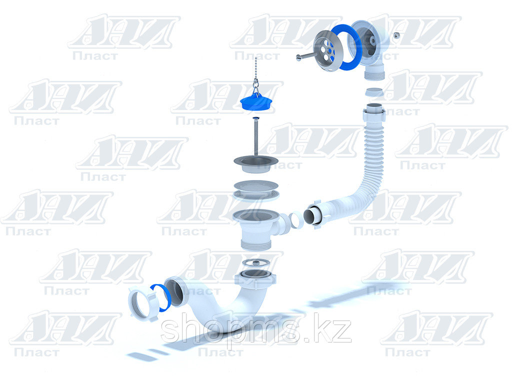 E150 Сифон АНИ для ванны с выпуском и переливом 1 1/2": продажа, цена в ...