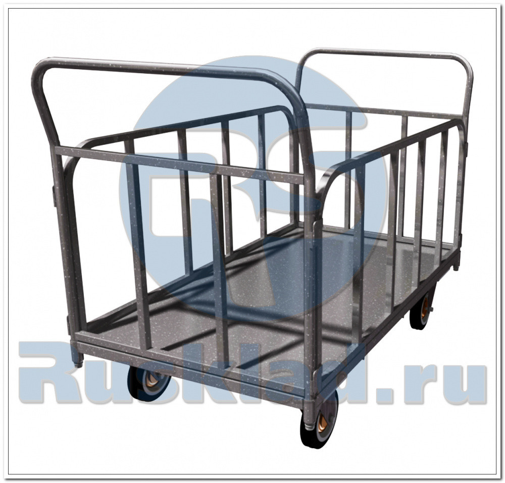 Тележка грузовая четырехколесная бортовая из нержавеющей стали ТБ-НЖ-1 ...
