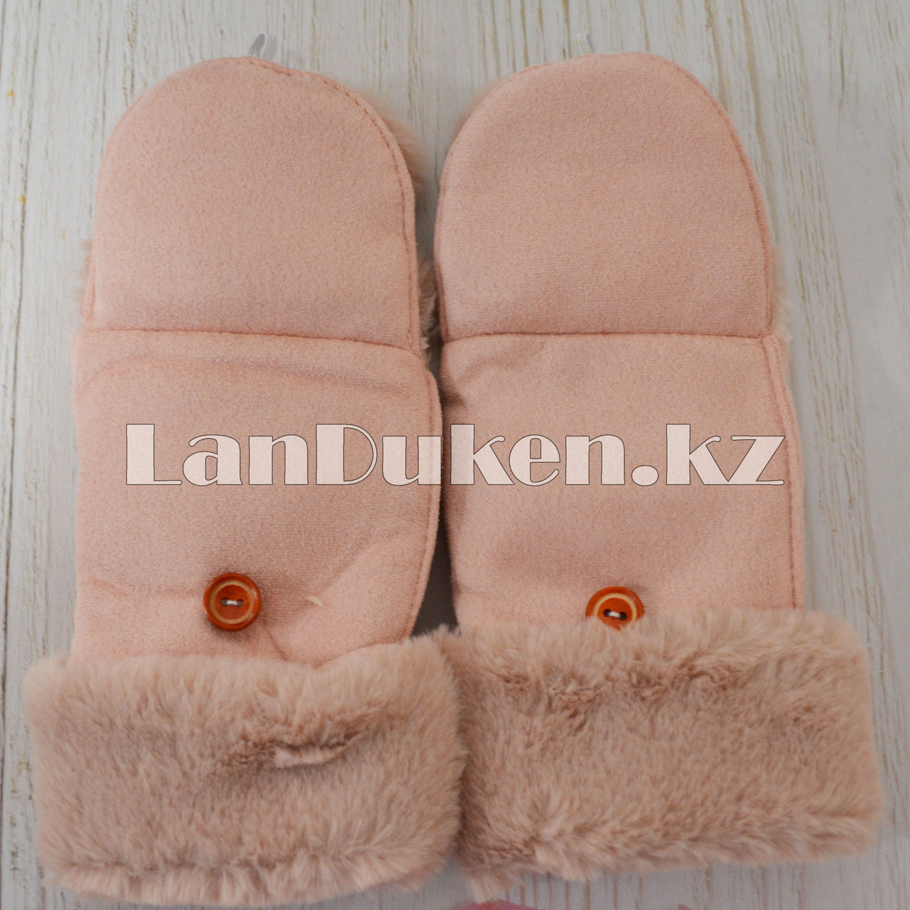 Варежки с откидным верхом с ушками темно-розовые: продажа, цена в ...