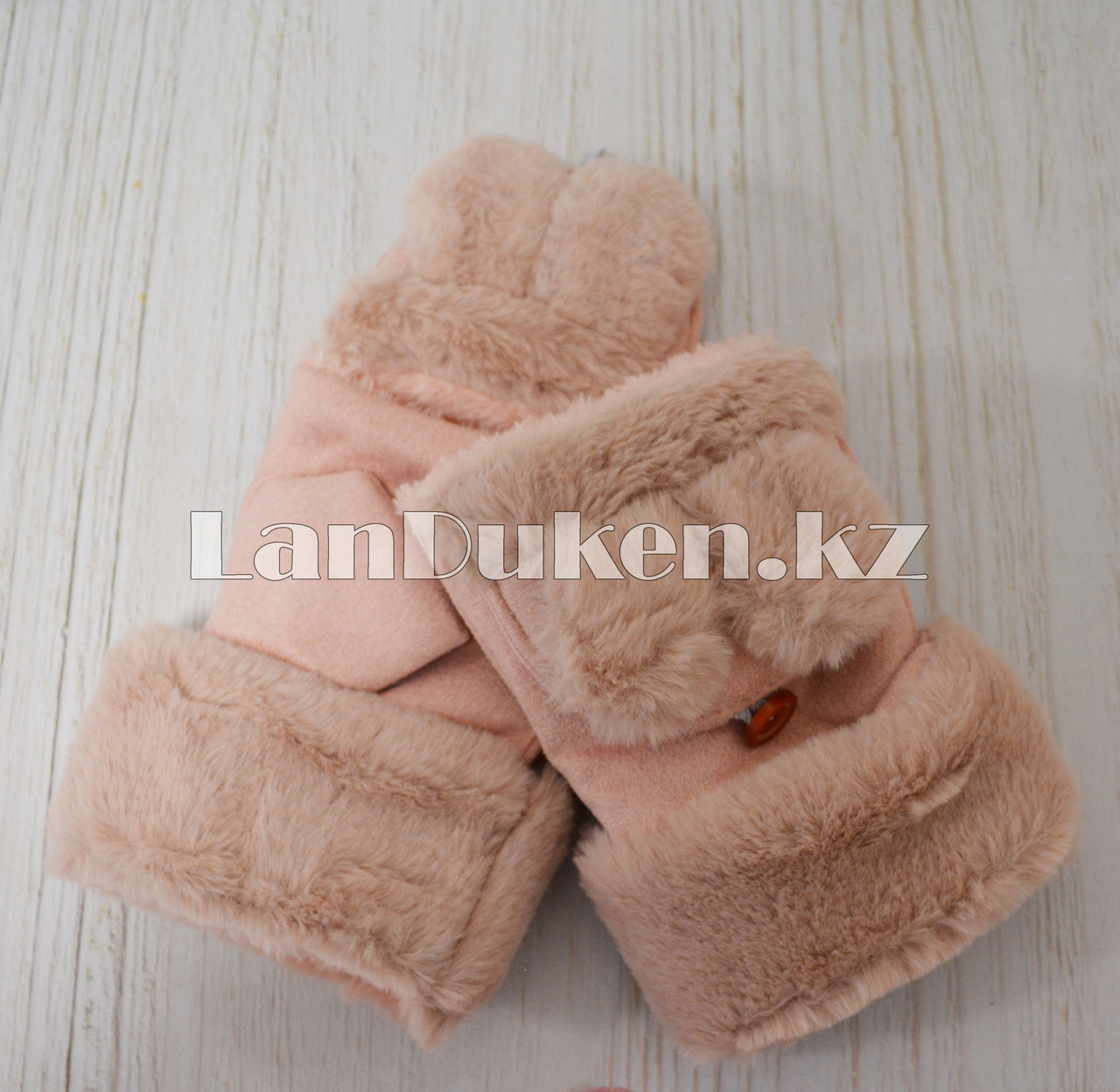 Варежки с откидным верхом с ушками темно-розовые: продажа, цена в ...