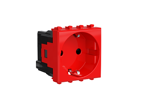 DKC Розетка модульная, 2P+E, с з/ш, "Avanti", "Красный квадрат", 2 модуля: продажа, цена в ...